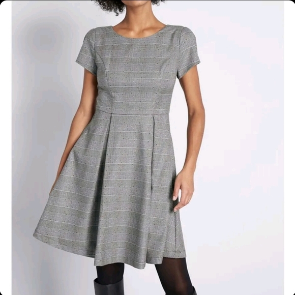Modcloth | Dresses | Modcloth Grey Plaid Special Delivery Dress | Poshmark